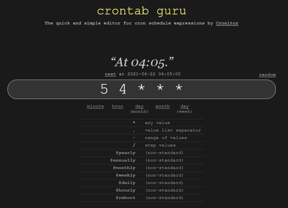 Generate Cronjob Schedules with Crontab.guru – Ramin Hossaini